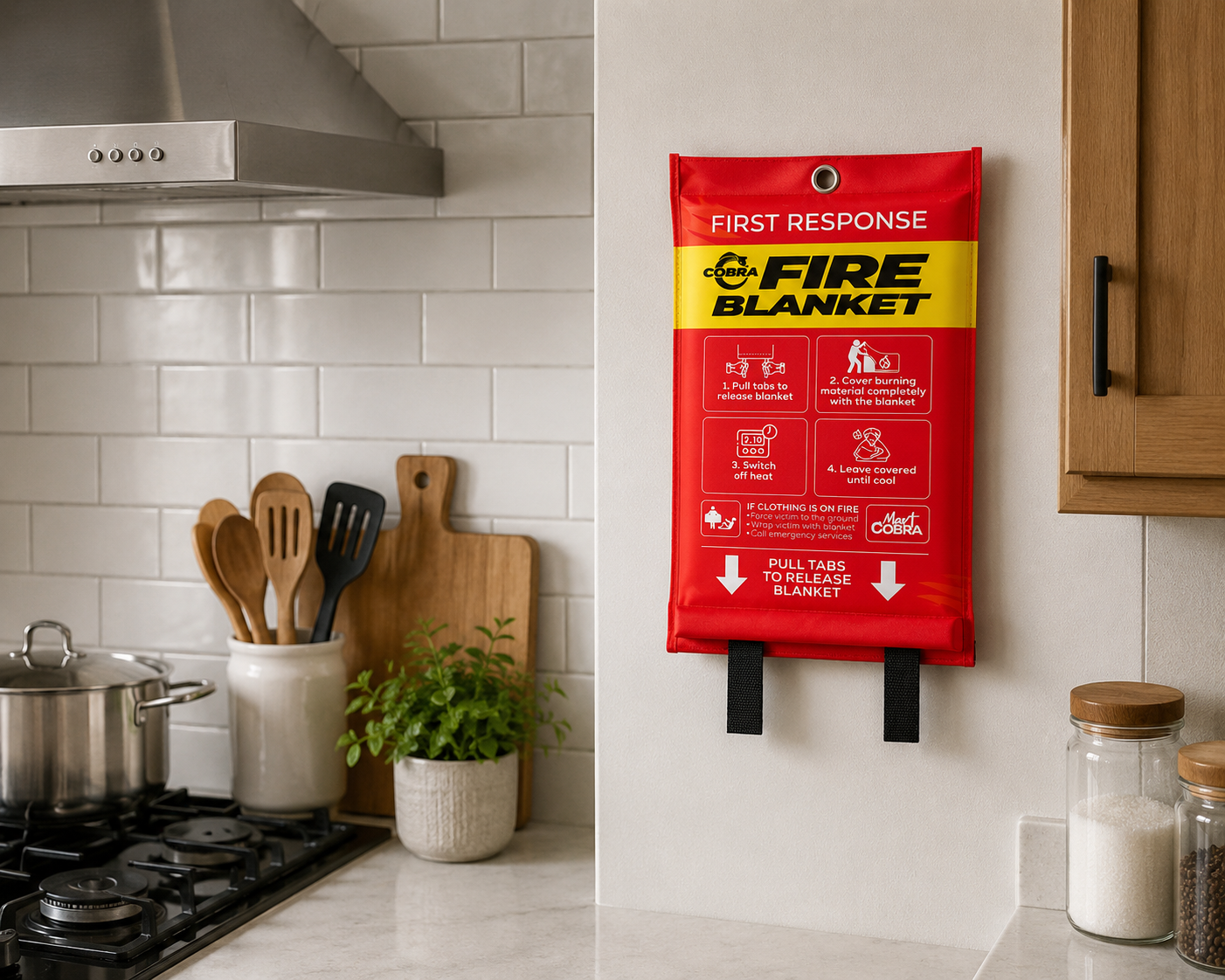 Cobra Fire Blanket™ Official Site Emergency Kitchen Fire Blanket 0118